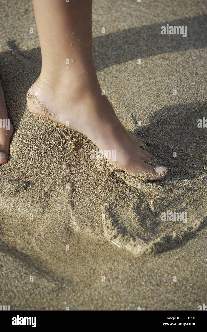Woman young lake beach foot sand detail Stock Photo - Alamy
