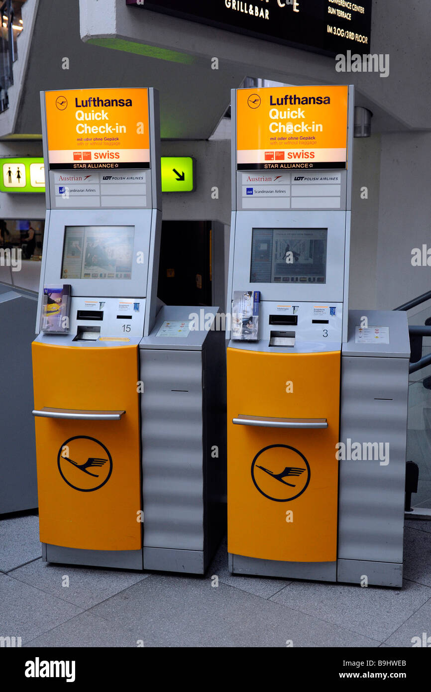 Lufthansa quick check-in terminals at Berlin-Tegel Airport, Berlin ...