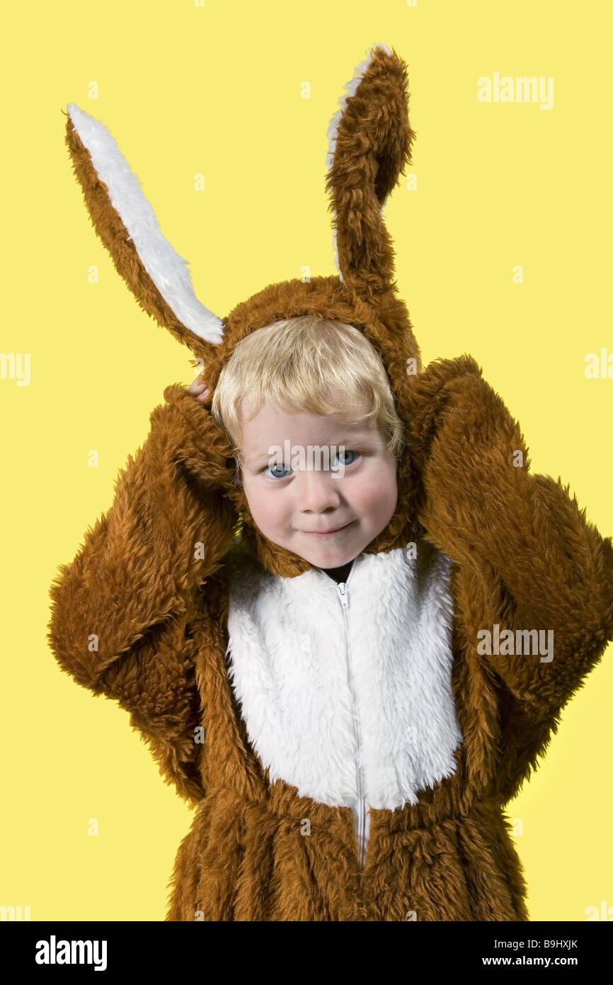 boy disguise Easter bunny gesture semi-portrait series people child 4-5 ...
