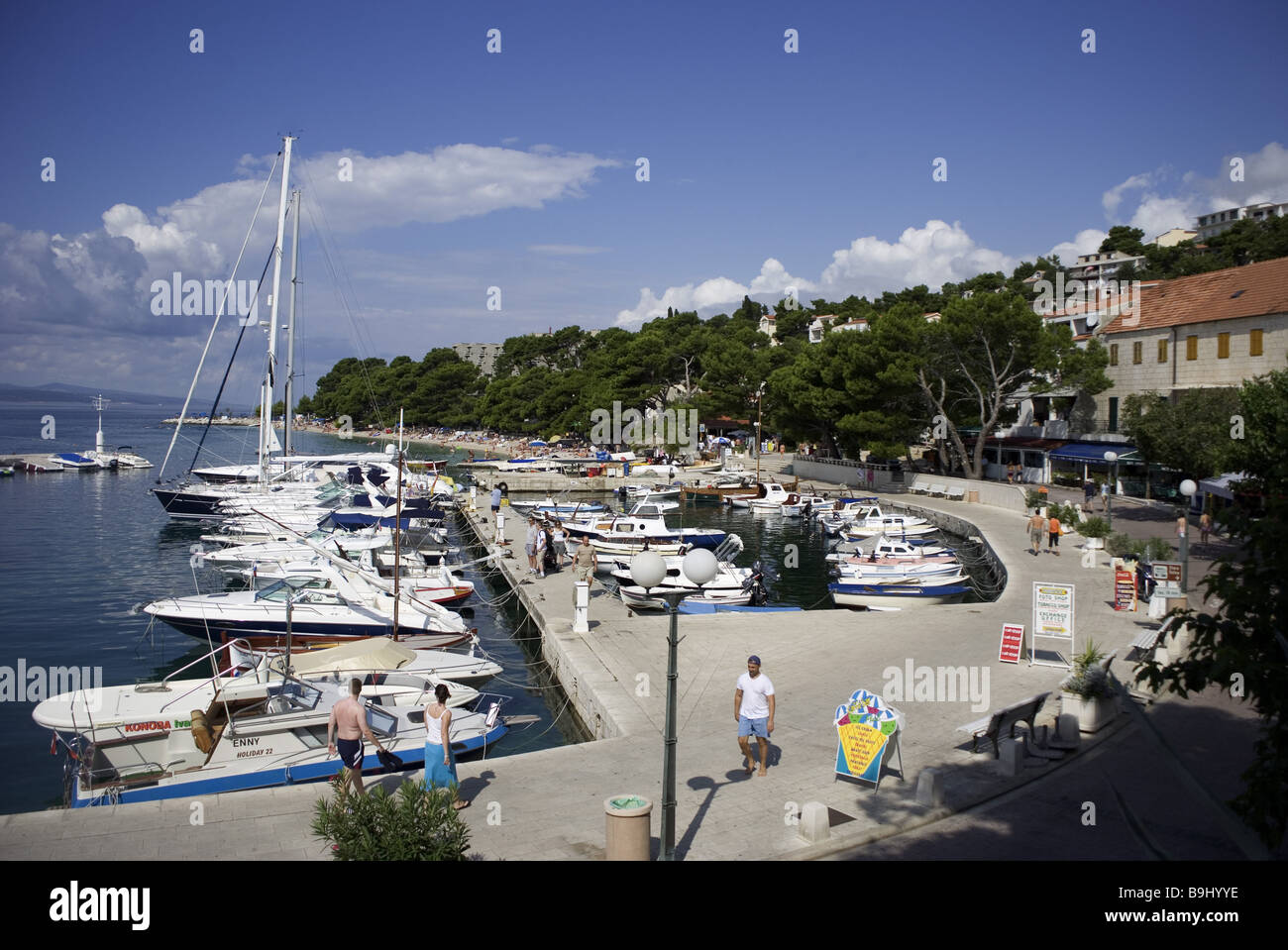 Croatia Dalpatia Makarska Riviera Brela promenade harbor Europe ...