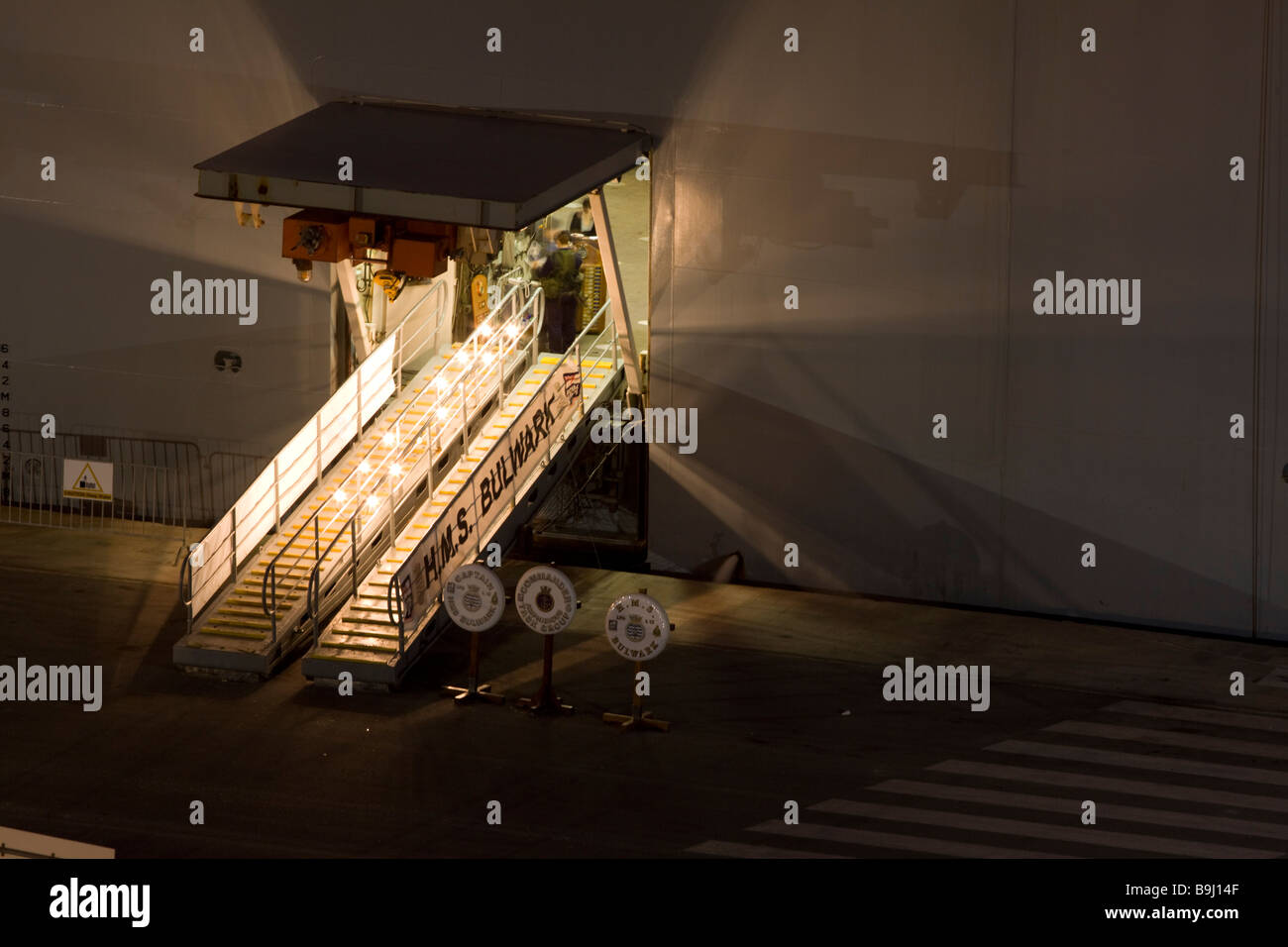 HMS Bulwark Gangplank Stock Photo - Alamy