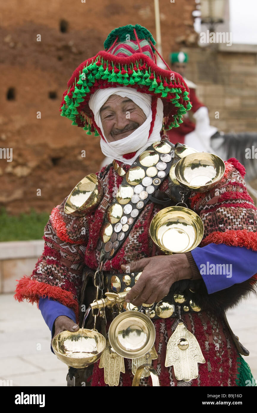 Morocco Rabat water-salespersons semi-portrait people man Moroccans ...
