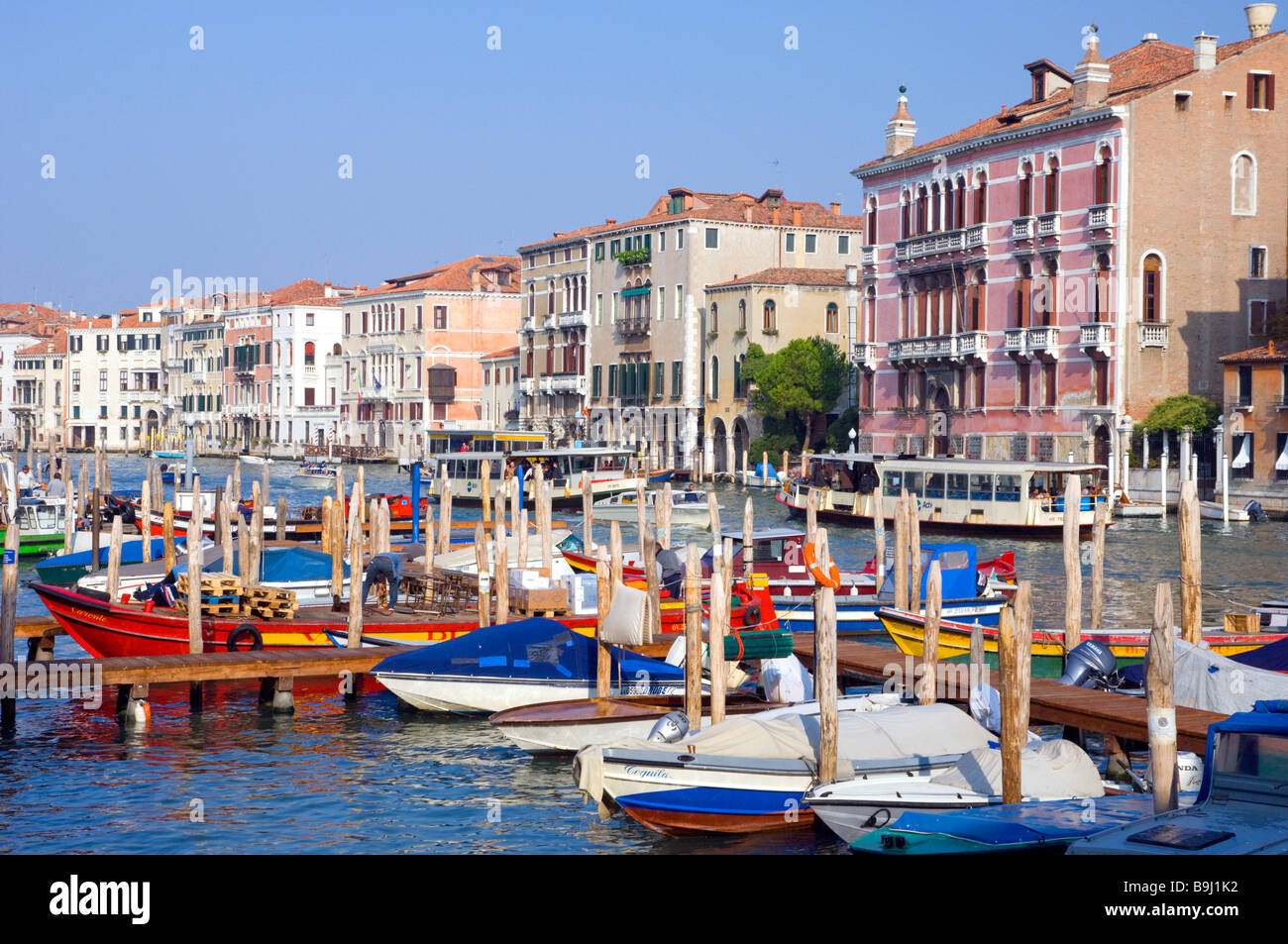 The Grand Canal of Venice Italy with Venetian architecture boats and ...