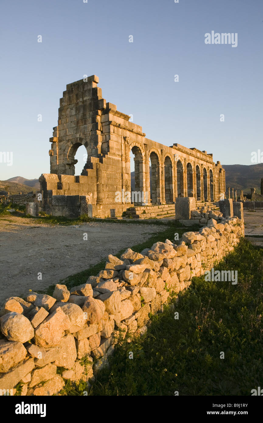 Morocco Volubilis ruins basilica dusk destination sight culture ruin ...
