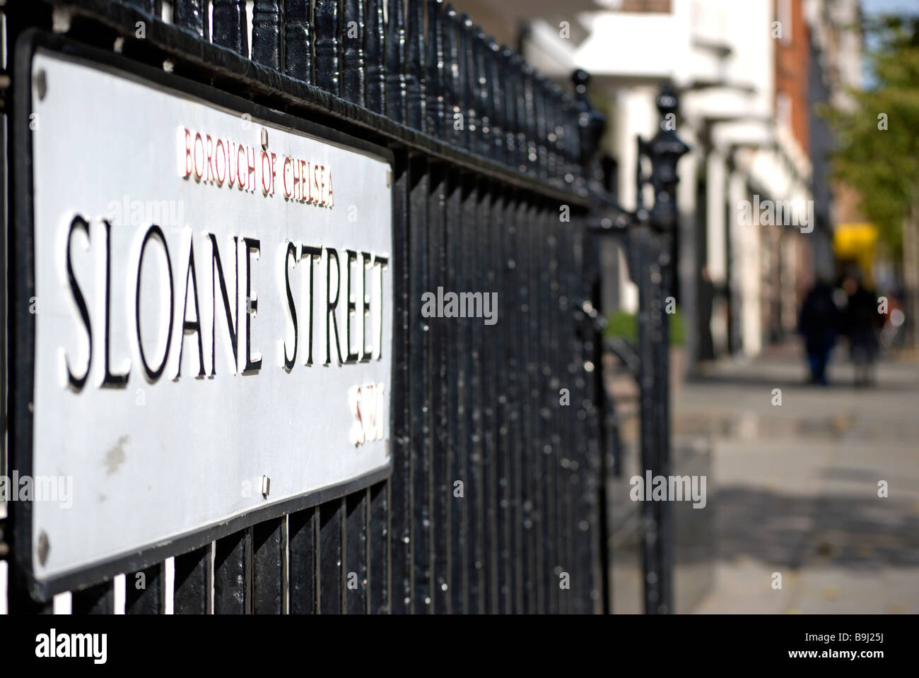 sloane street name plate in chelsea, london, england Stock Photo - Alamy