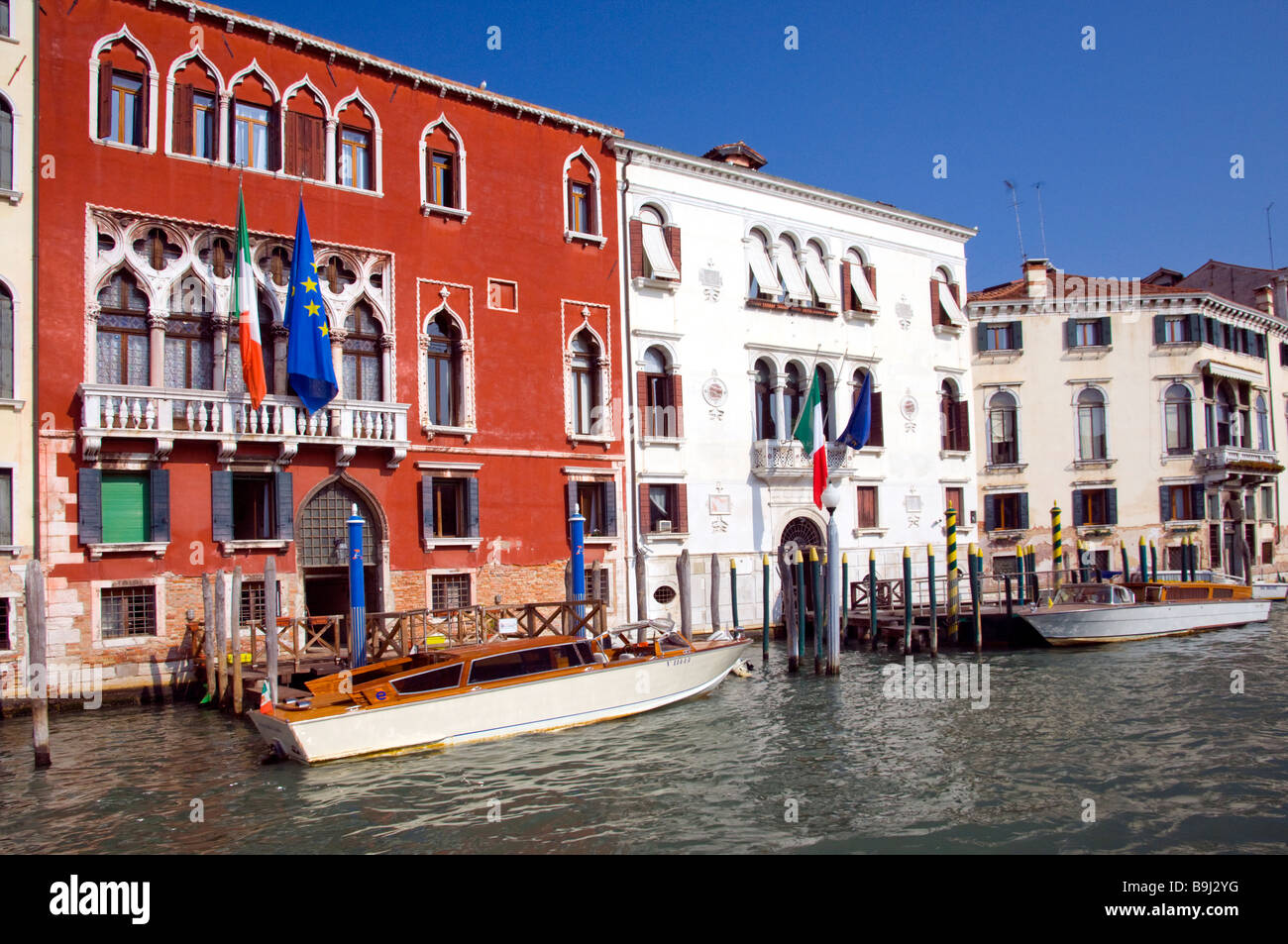 The Grand Canal of Venice Italy with Venetian architecture boats and ...