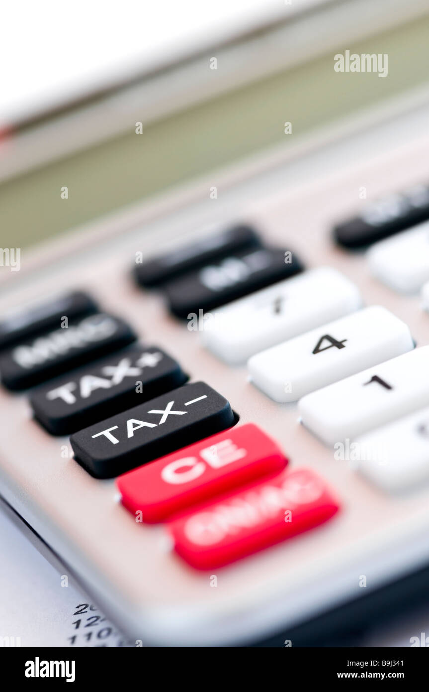 Tax buttons on calculator hi-res stock photography and images - Alamy