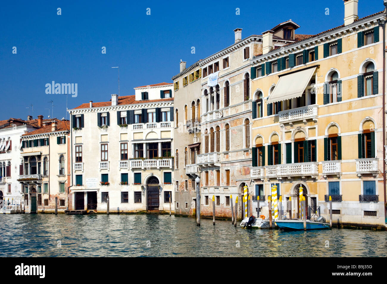 The Grand Canal of Venice Italy with Venetian architecture boats and ...