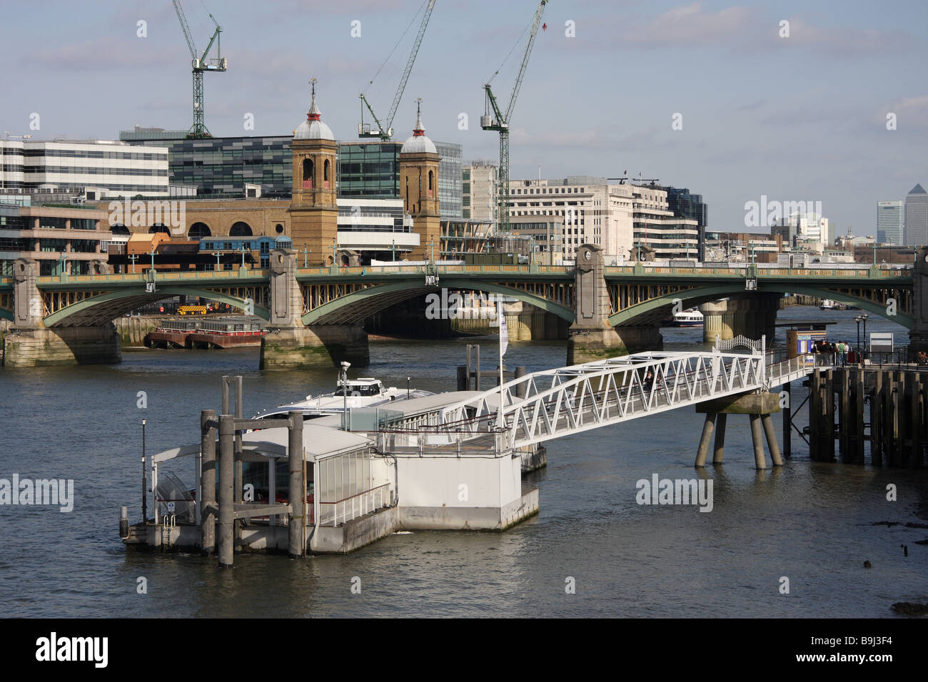 london england uk thames clipper river bus public transport pier low ...