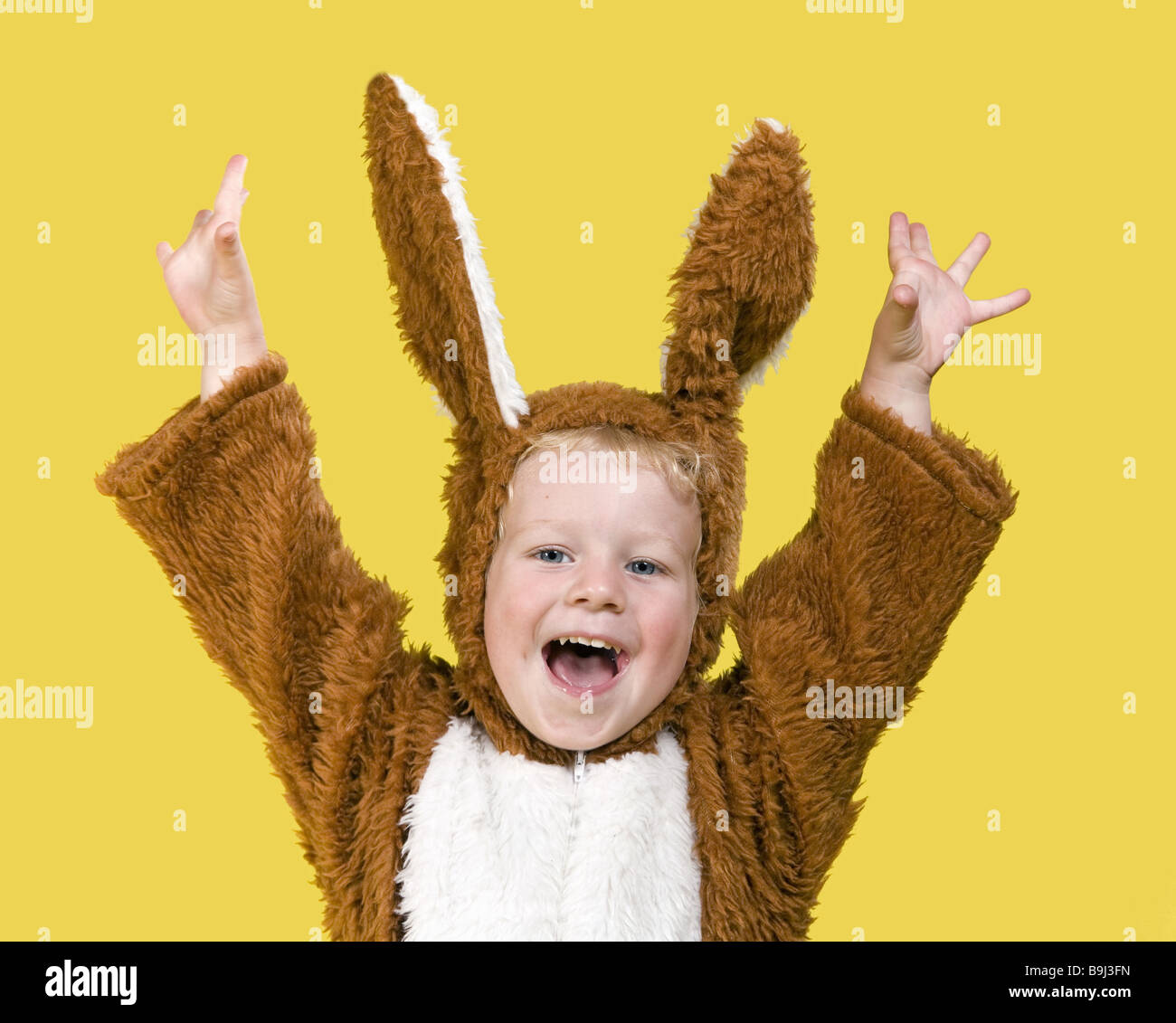 boy disguise Easter bunny rejoices semi-portrait series people child 4 ...