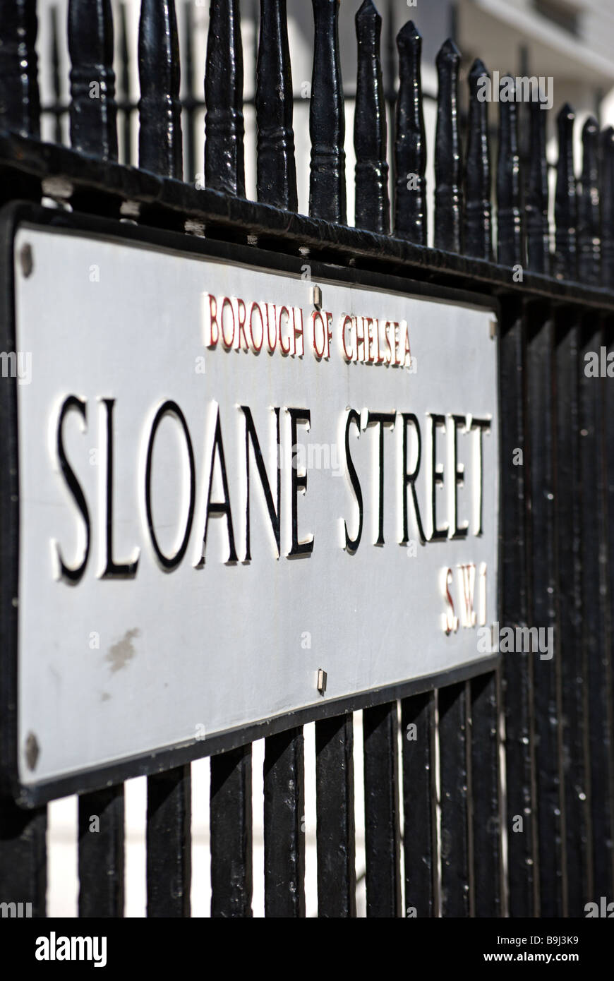 sloane street name plate in chelsea, london, england Stock Photo - Alamy