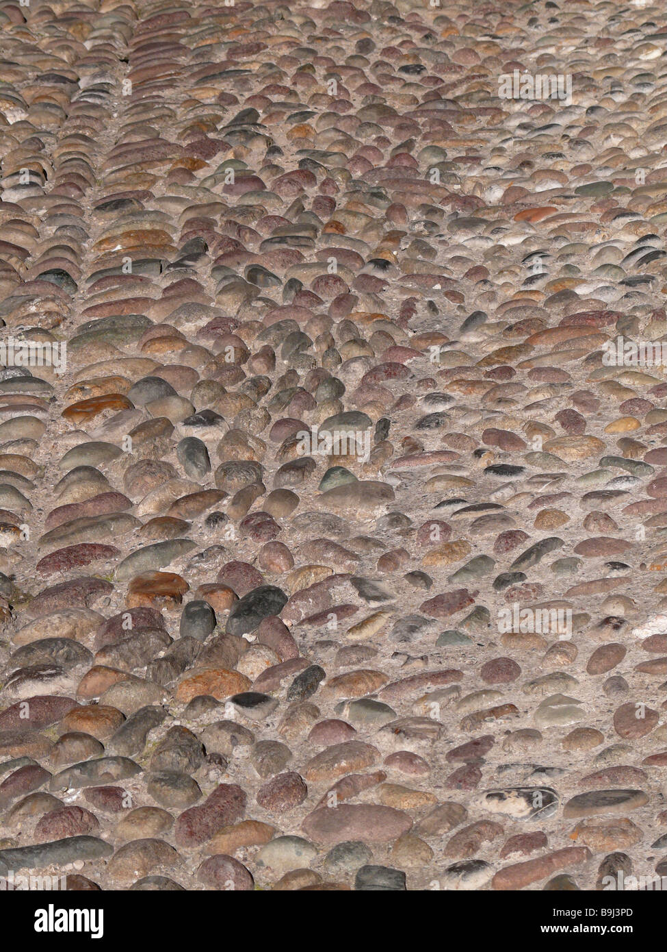 Cobblestones detail street way road surface stones differently pattern ...