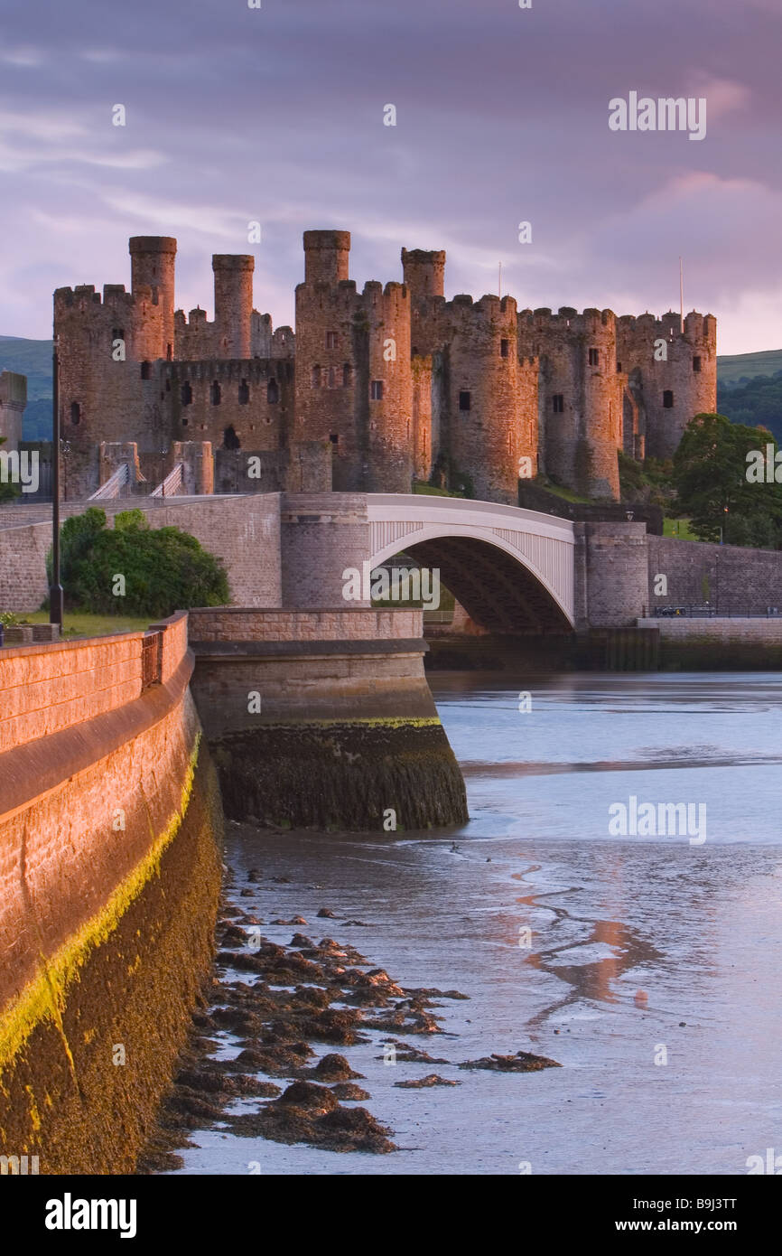 Conwy Castle World Heritage Site and the Conwy Bridge, North Wales ...