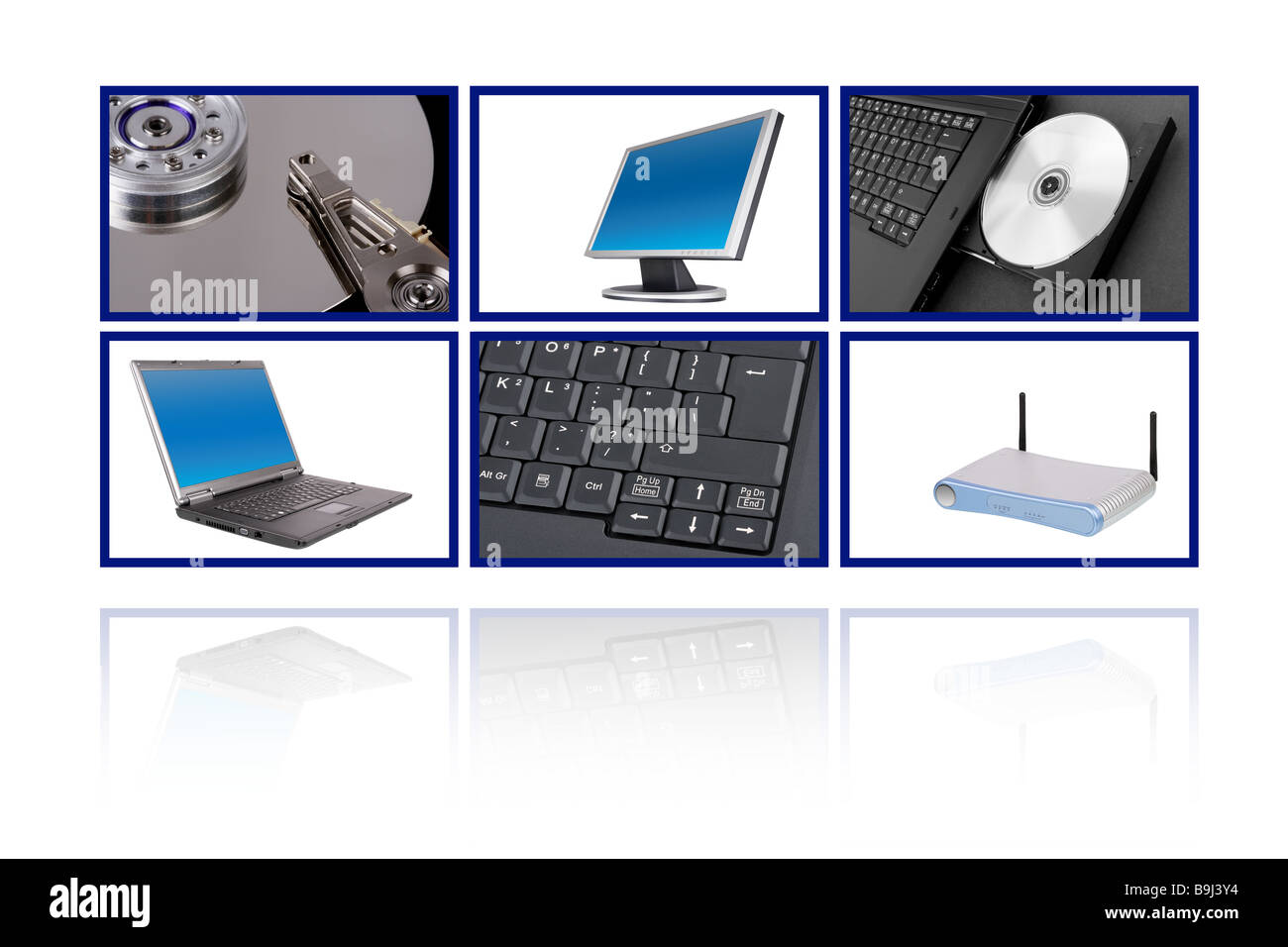 Computer themed collage Stock Photo - Alamy