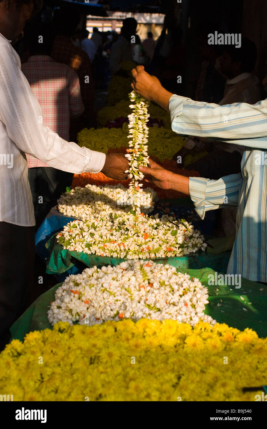 Indian Flower Seller, Mysore Stock Photo - Alamy