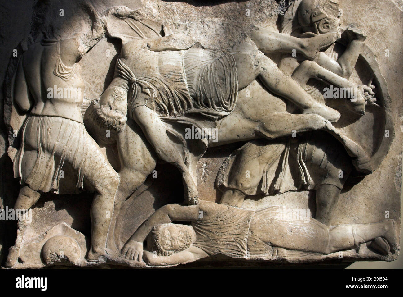 Section of a frieze of the ancient Elgin Marbles (Parthenon Marbles ...