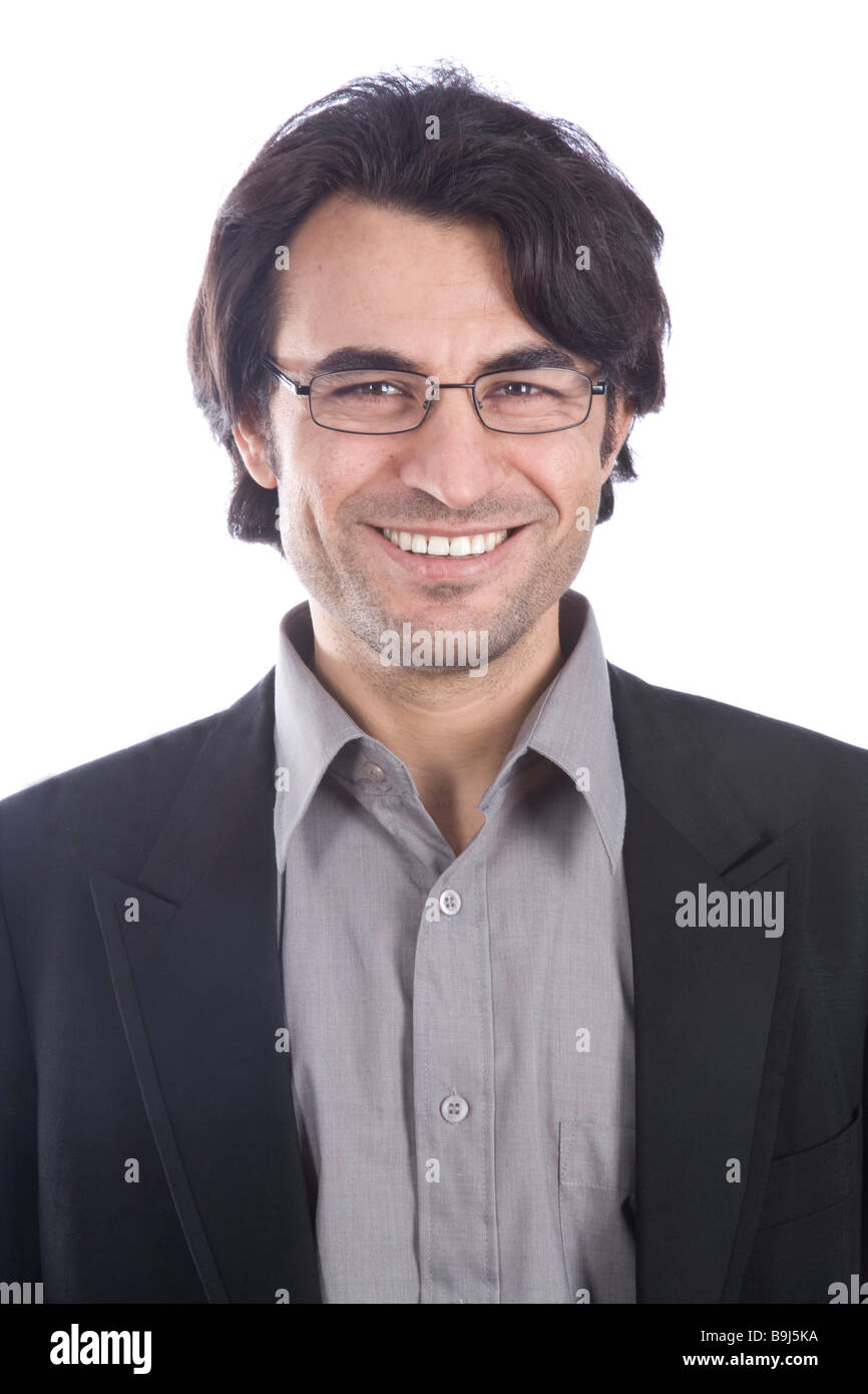 Portrait of a young man wearing glasses Stock Photo - Alamy