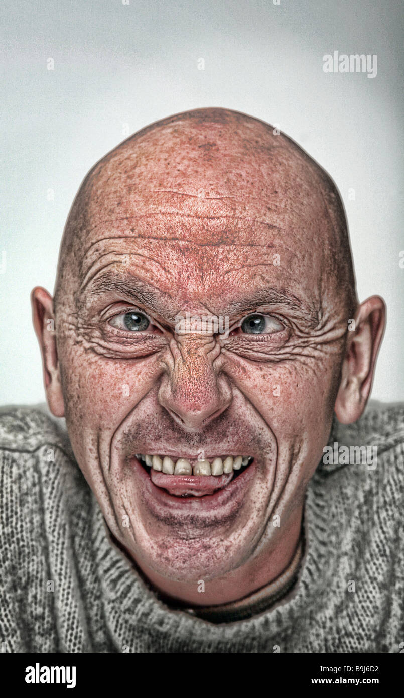 Studio shoot of angry bald man Stock Photo: 23142478 - Alamy