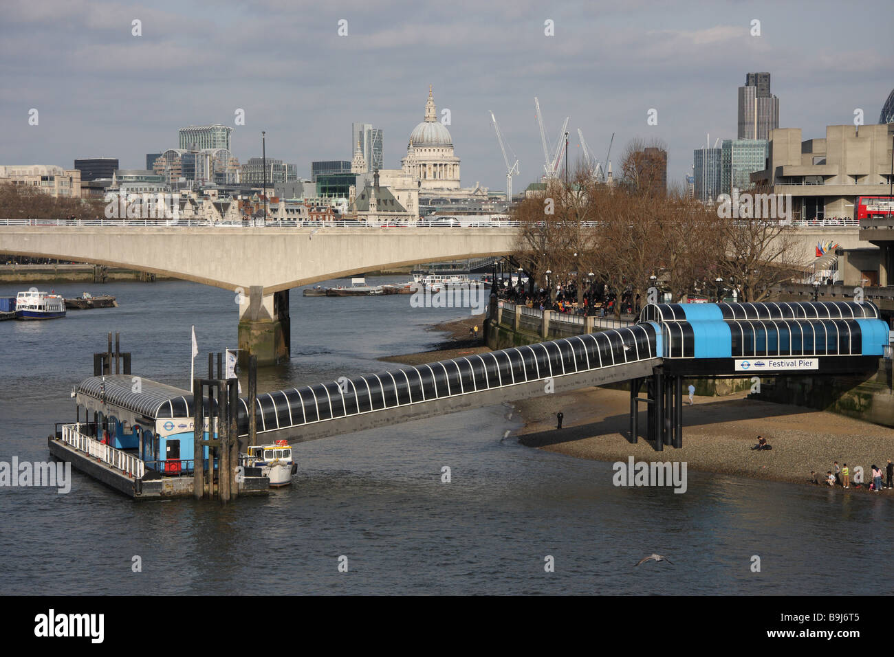 london england uk thames clipper river bus public transport pier low ...