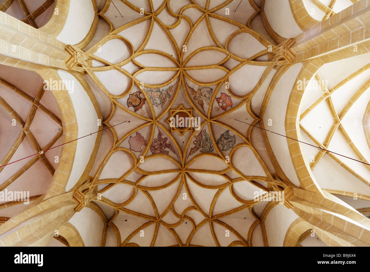 Arched roof, Gothic minster, Goess Monastery, Leoben, Styria, Austria ...