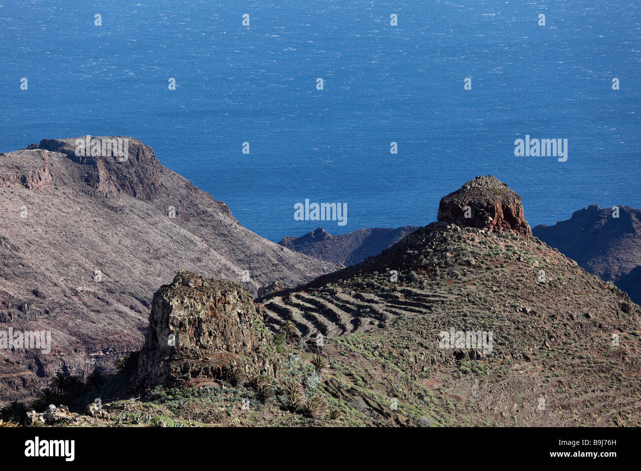 Roque de Margo in the front and Roque del Sombrero on the right, La ...