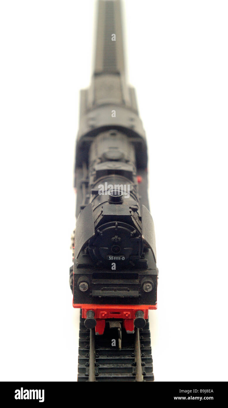 Steam locomotive engine and trains model railway cut out still life ...