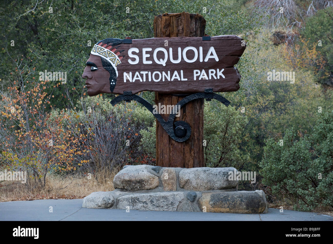 Sequoia National Park sign, California, USA Stock Photo - Alamy