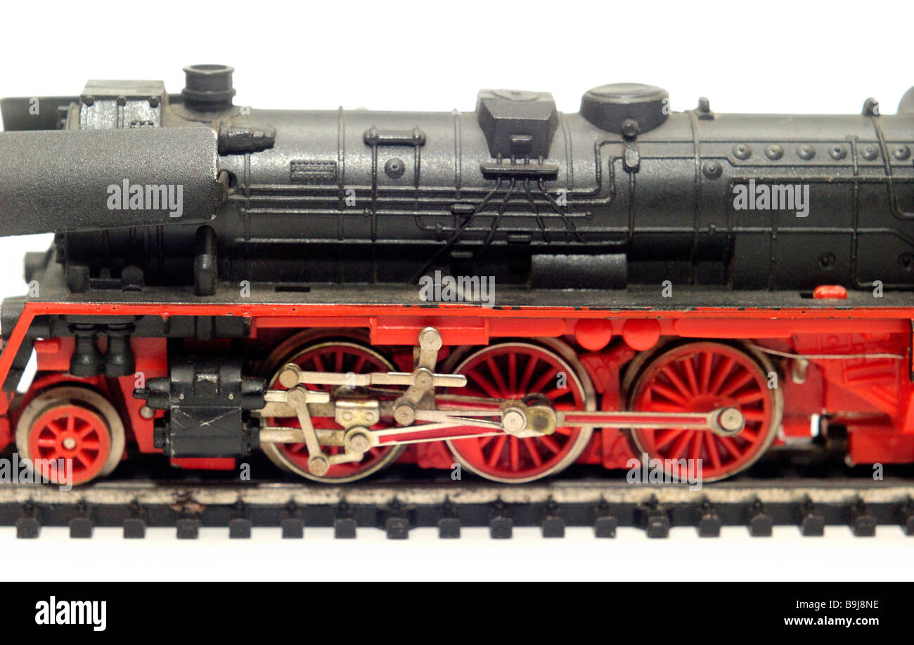 Steam locomotive engine and trains model railway cut out still life ...