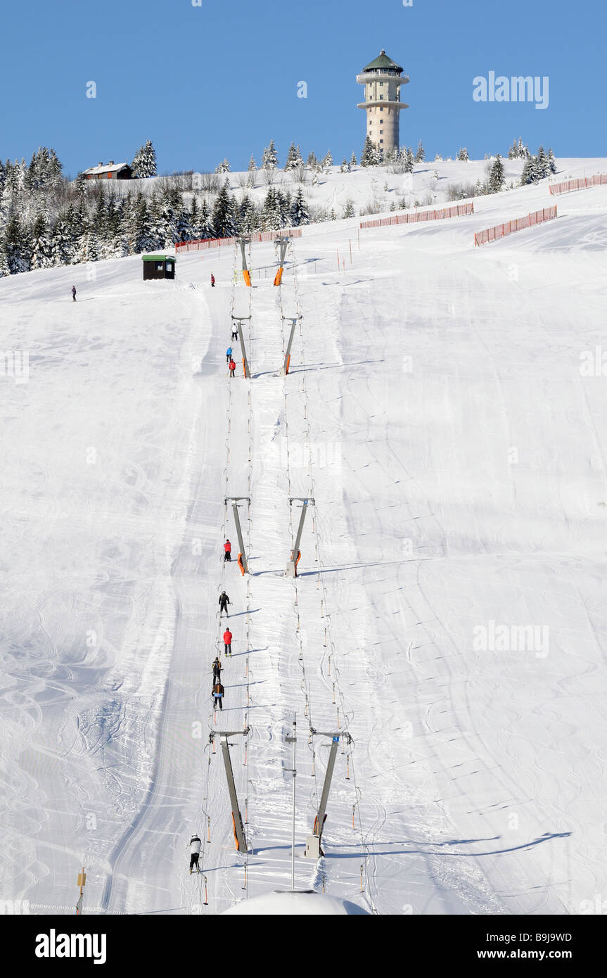 Ski lift on Feldberg in the Black Forest, Baden-Wuerttemberg, Germany ...