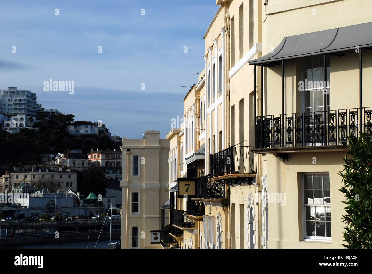 victorian architecture with iron work in Torquay,Devon Stock Photo - Alamy