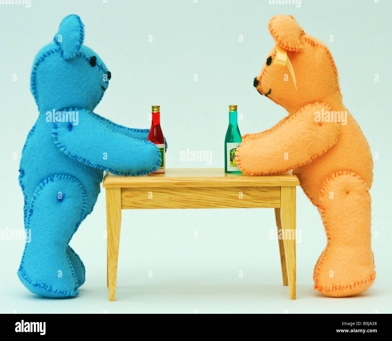 Miniature teddy bears drinking table (Mini Bear Collection Stock Photo ...