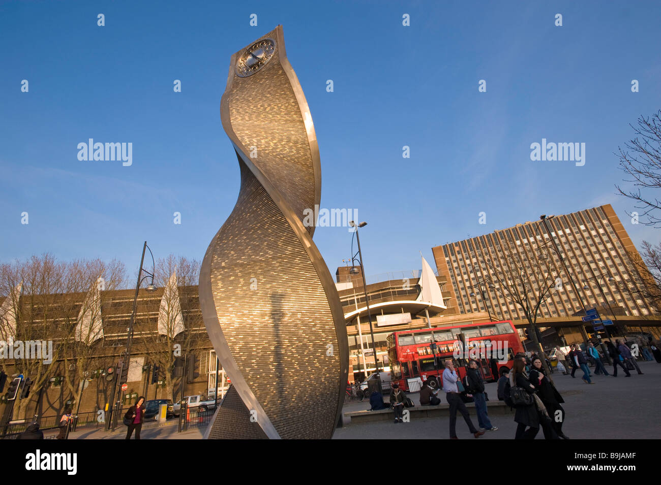 Modern clock tower in Stratford E15 London United Kingdom Stock Photo ...