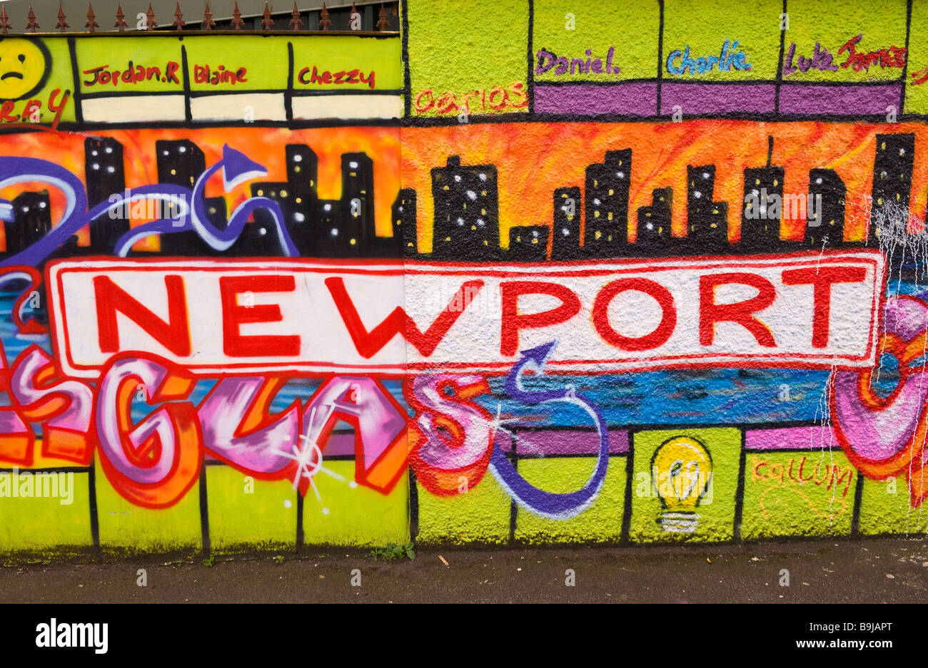 Graffiti urban artwork in Newport South Wales UK Stock Photo - Alamy