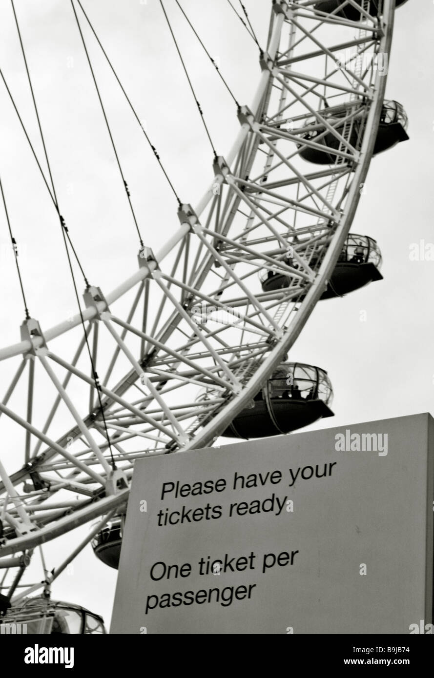 london eye ticket notice Stock Photo - Alamy