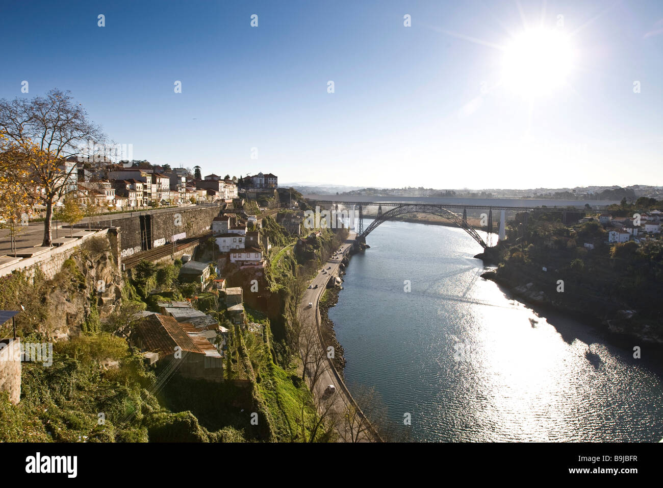 View of the old Maria-Pia railway bridge, designed by Gustav Eiffel ...