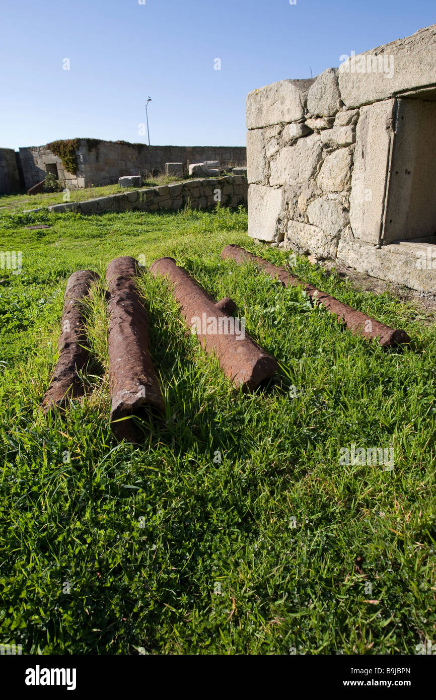 Old, rusty canons at the Sao Francisco Xavier Fort, built in 1832 ...