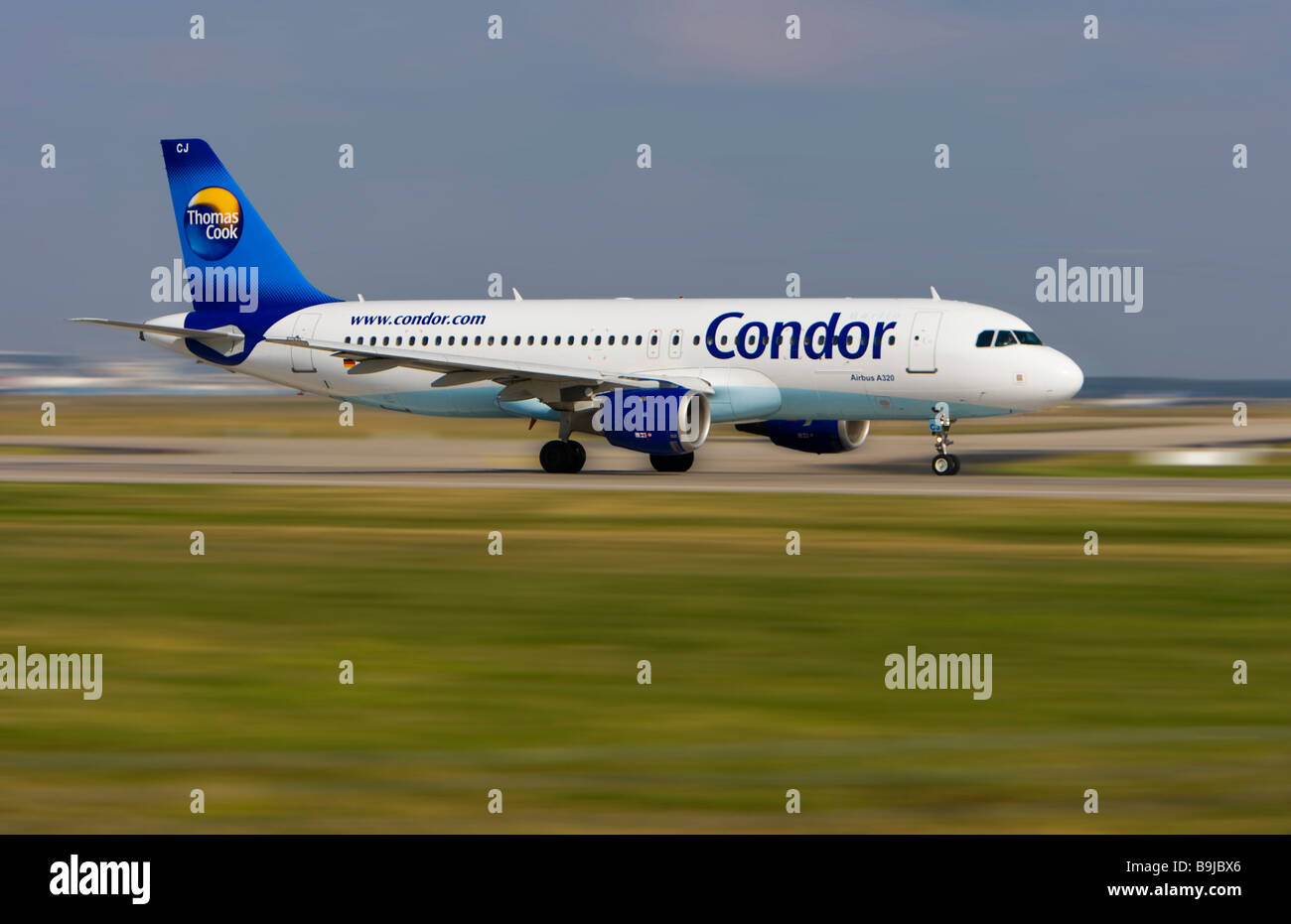 An Airbus A 320 by Condor at Frankfurt Airport, Hesse, Germany, Europe ...