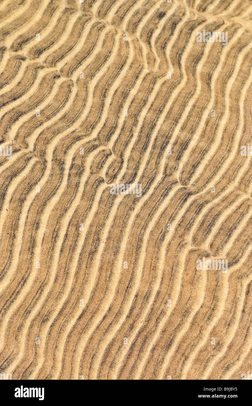 Abstract natural background of sand ripples in shallow water Stock ...