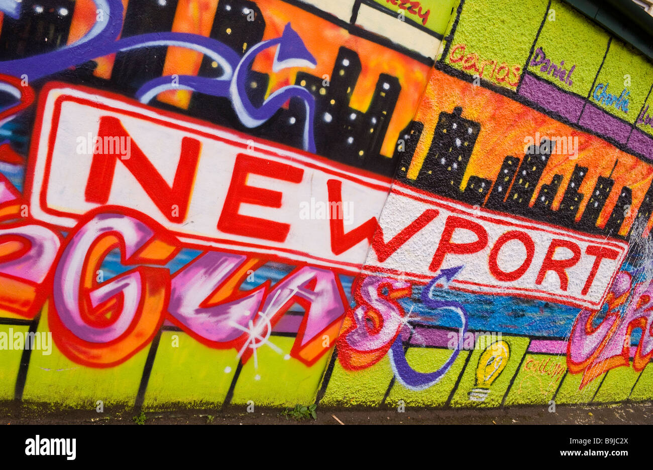 Graffiti urban artwork in Newport South Wales UK Stock Photo - Alamy
