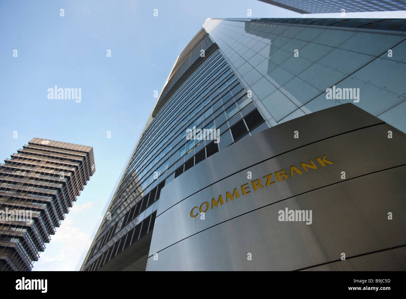 View from the main tower to the commerzbank headquarters hi-res stock ...