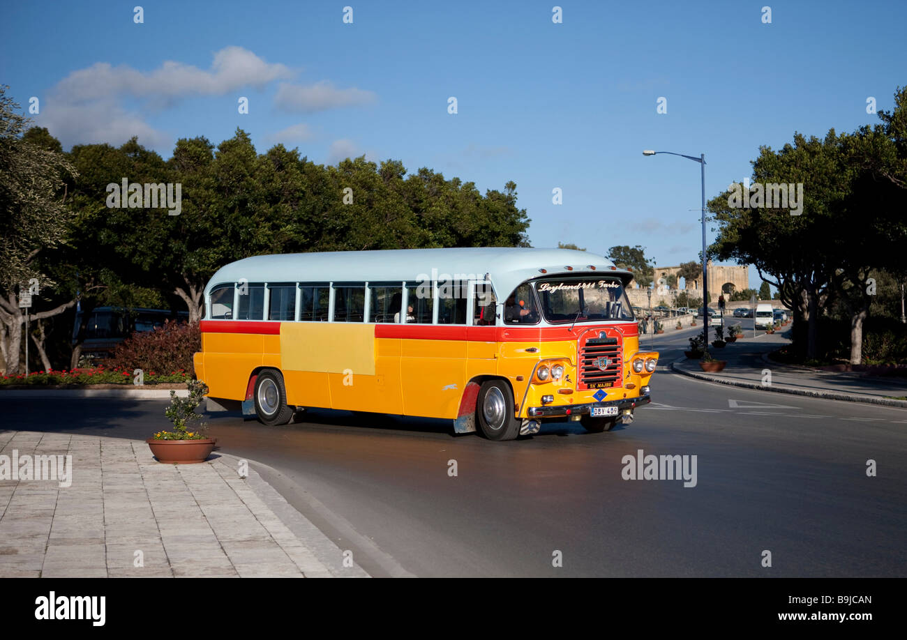 Typical Maltese public bus on Nelson Road, Valletta, Malta, Europe ...