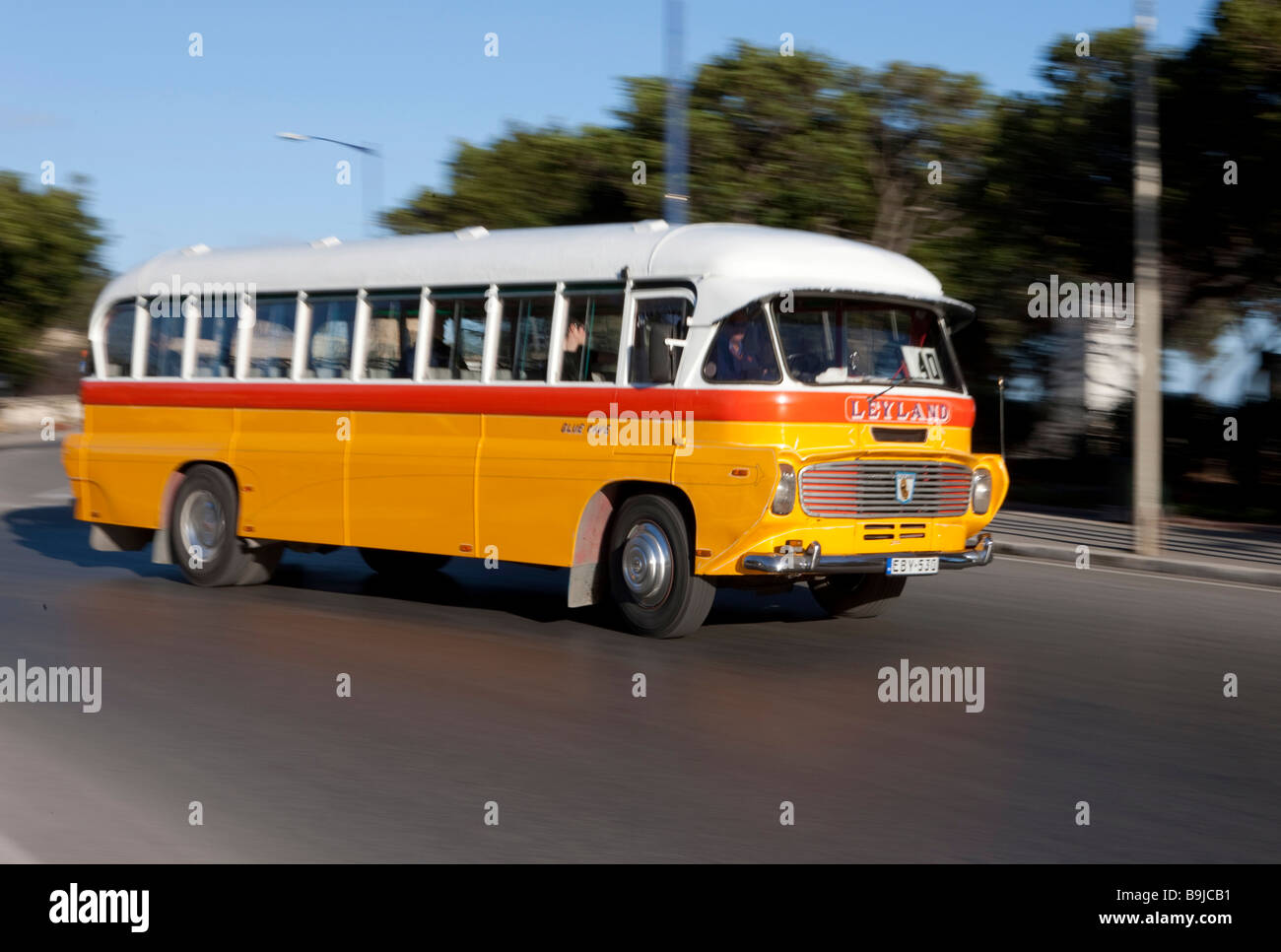 Typical Maltese public bus on Nelson Road, Valletta, Malta, Europe ...