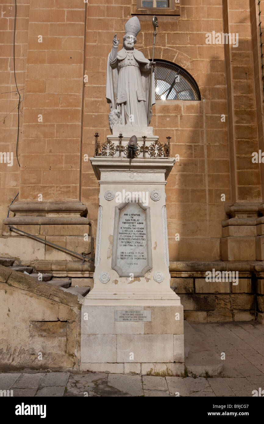 Christian figure on the St. Publius Church in Floriana on Pjazza San ...