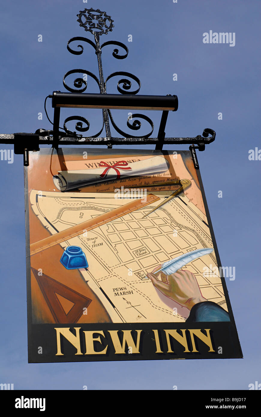 Sign of the New Inn Pub in Winchelsea, Sussex, England, Great Britain ...