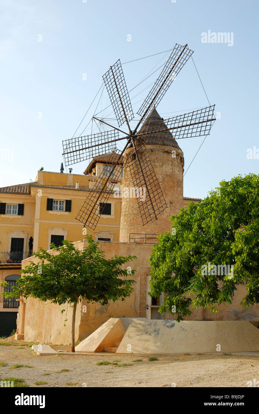 Traditional windmill in the Santa Catalina district, Palma de Mallorca ...