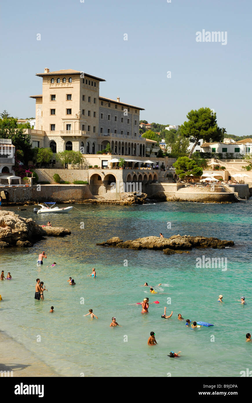 Beach on the Mediterranean coast, Cala Major, tourism in a bay west of ...