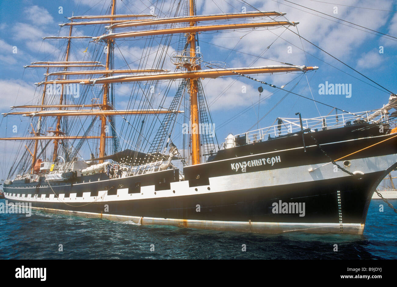 The 1926 Russian 114m four masted barque tall ship Kruzenshtern at ...
