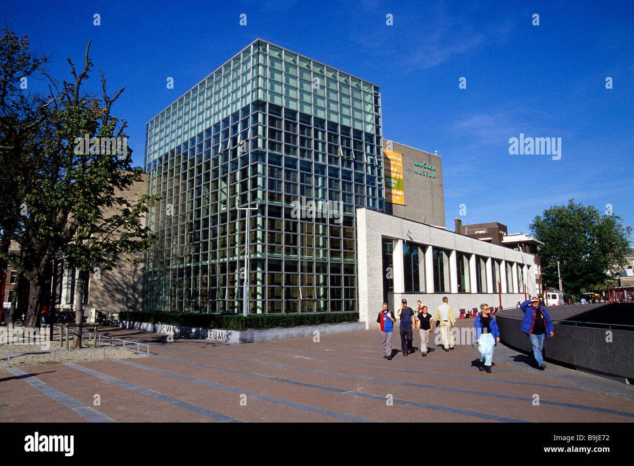 Modern architecture at Museumplein, Van Gogh Museum, facade, Amsterdam ...