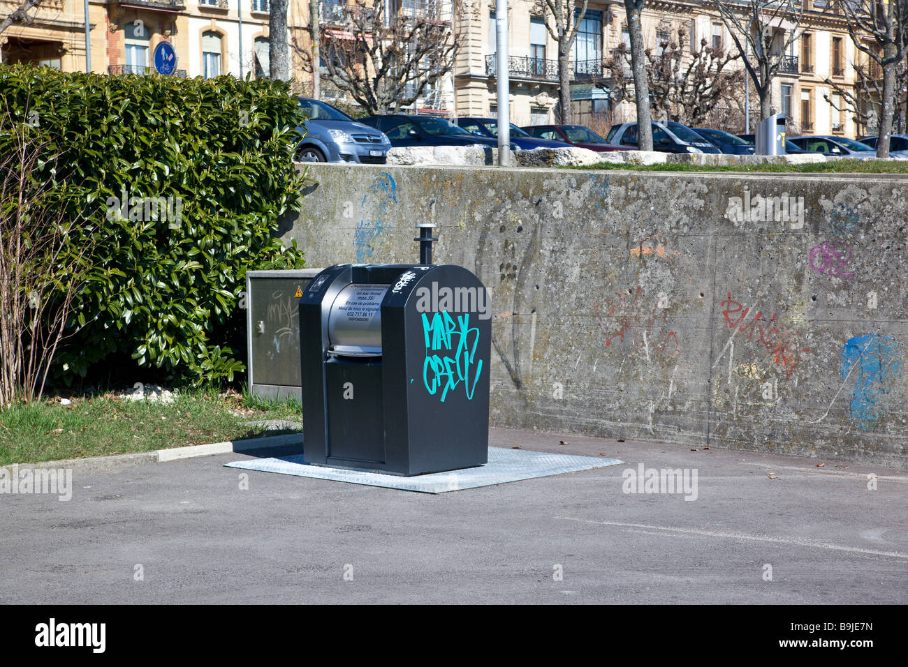 Underground trash collection bin Neuchatel Switzerland Stock Photo - Alamy