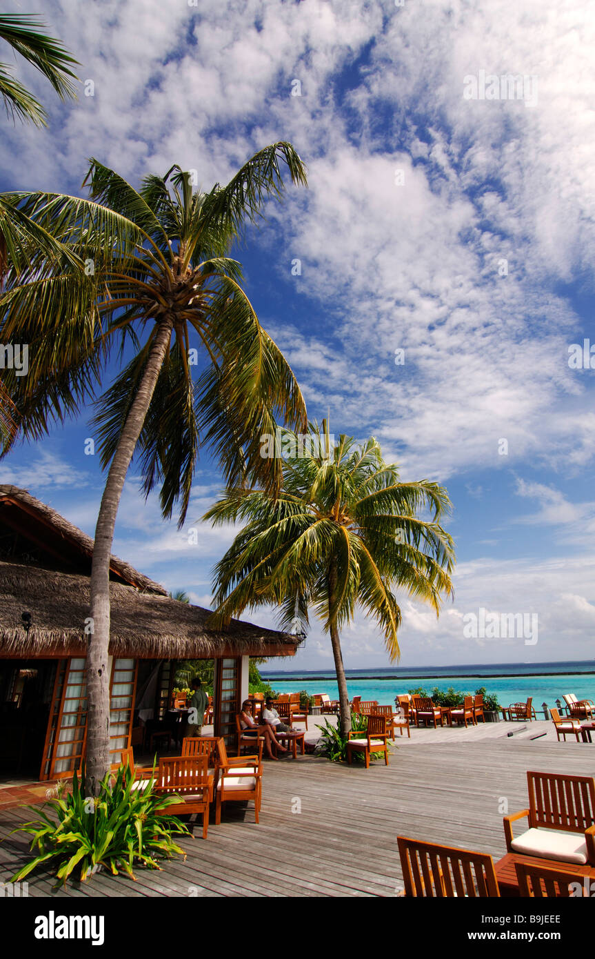 Atoll Grill Restaurant, Full Moon Resort, Maldives, Indian Ocean Stock ...